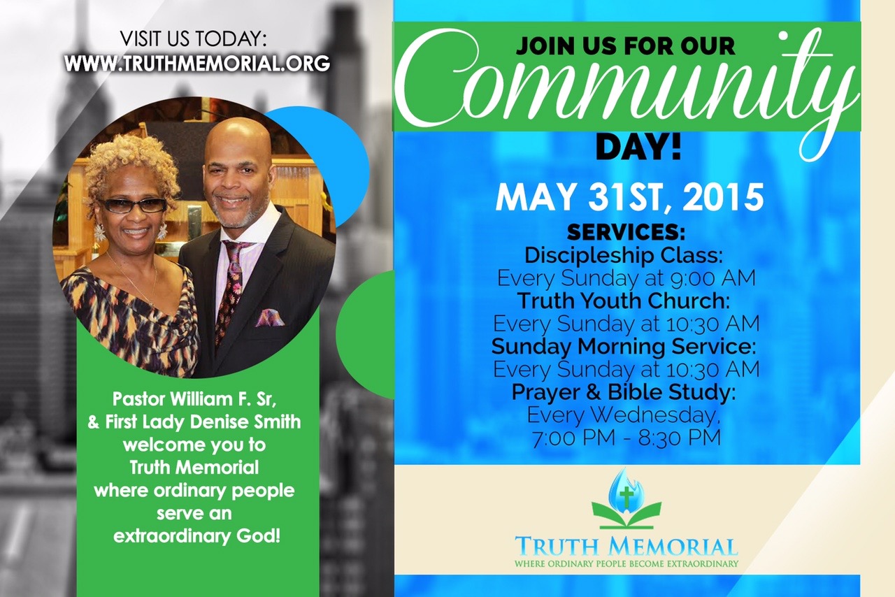 Community Day Flyer back | Truth Memorial